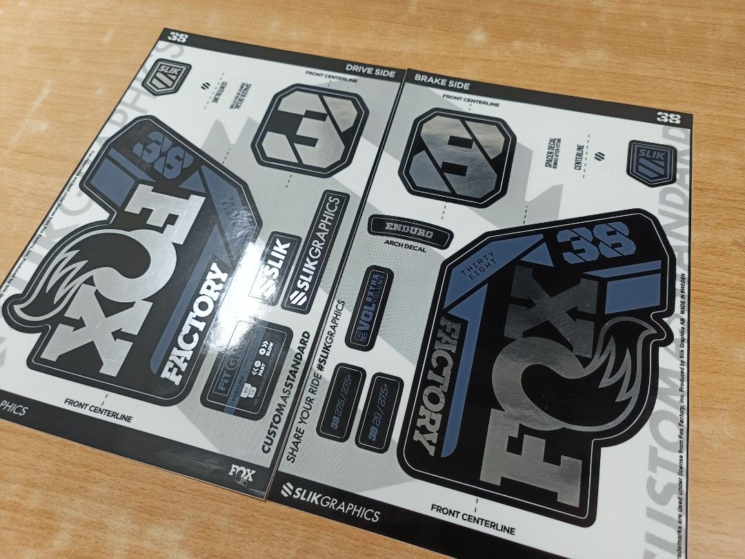 Slik Graphics FOX 38 Factory Decal Kit, Sports Equipment, Bicycles ...