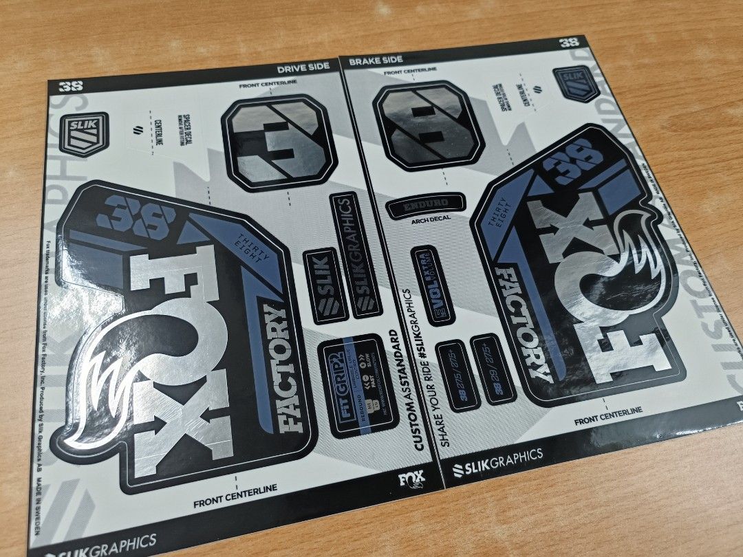 Slik Graphics FOX 38 Factory Decal Kit, Sports Equipment, Bicycles ...
