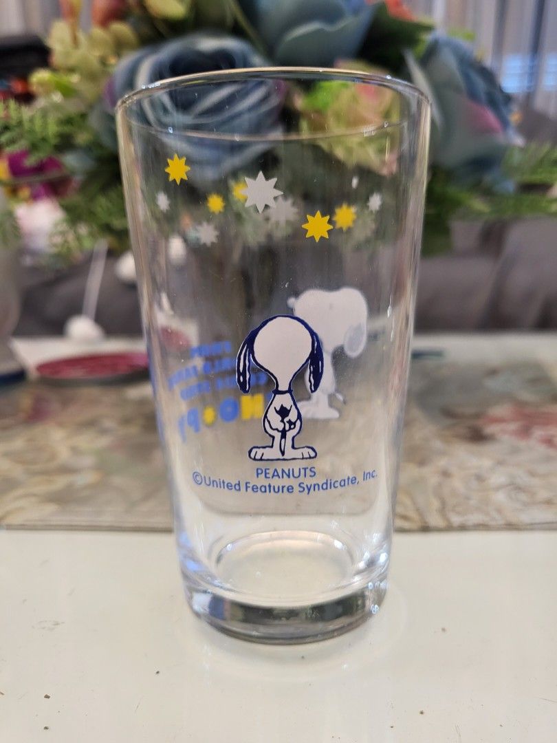 Snoopy Stars Glass, Furniture & Home Living, Kitchenware & Tableware ...