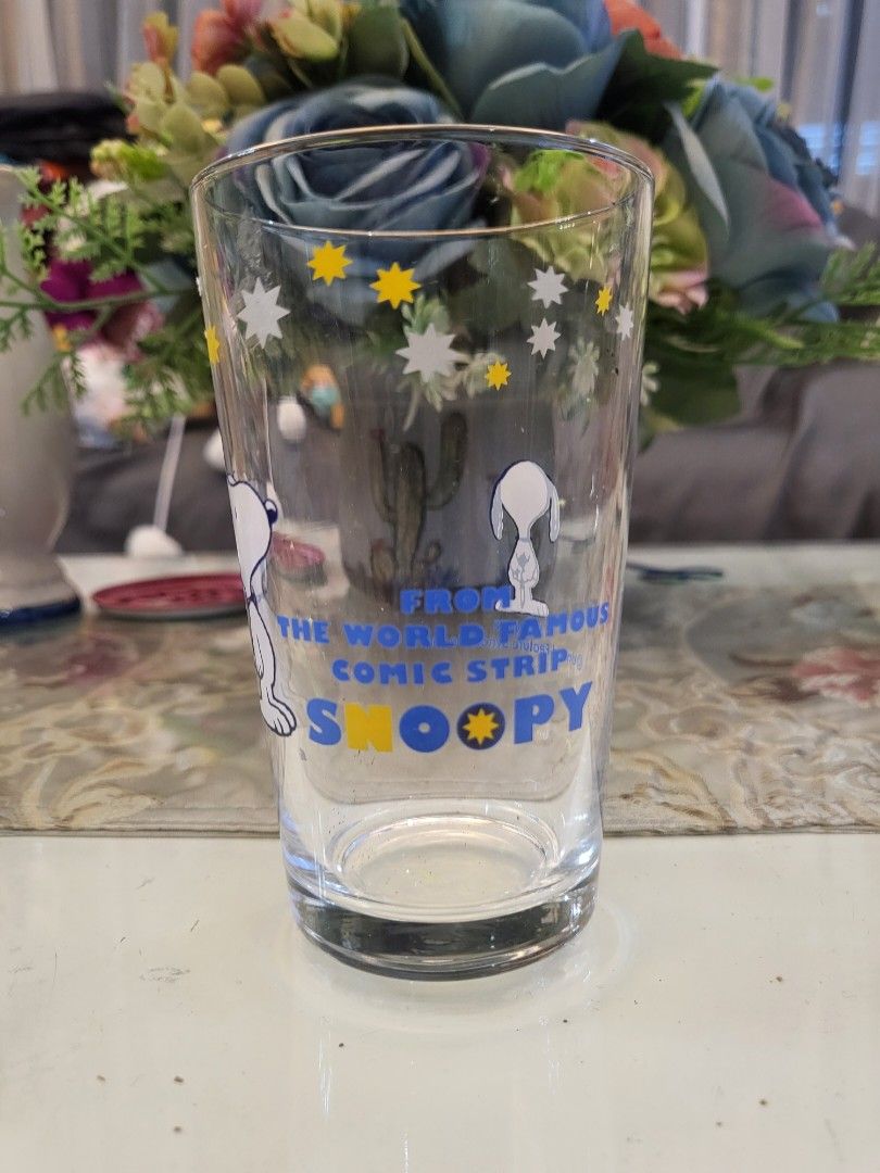 Snoopy Stars Glass, Furniture & Home Living, Kitchenware & Tableware ...