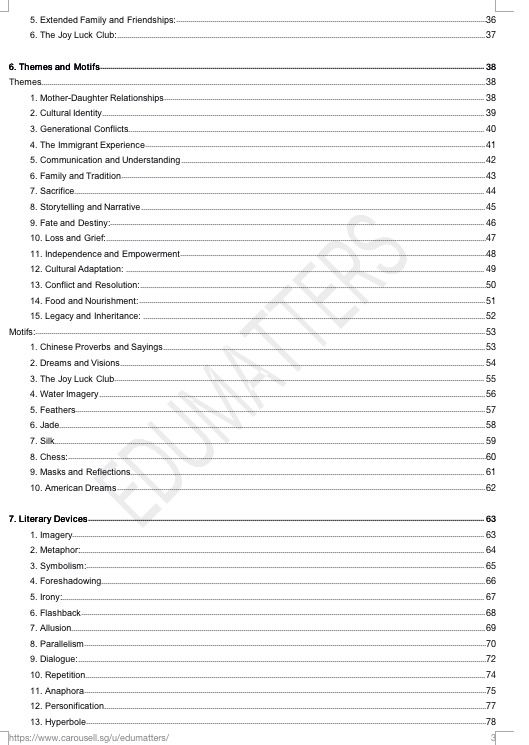 The Joy Luck Club by Amy Tan Literature Study Guide Notes Complete ...