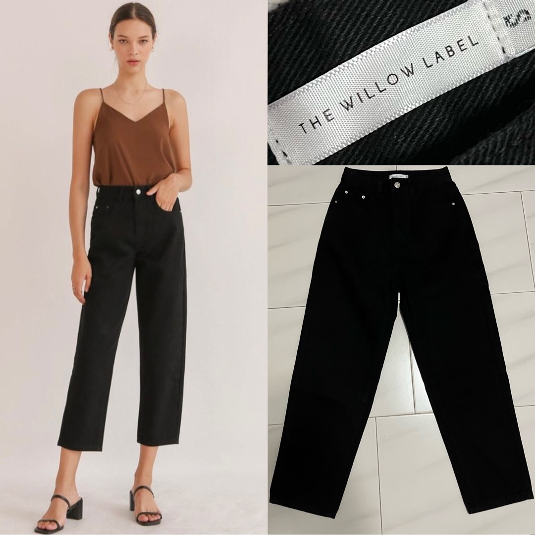 The Willow Label Parker Mom Jeans Black, Women's Fashion, Bottoms ...