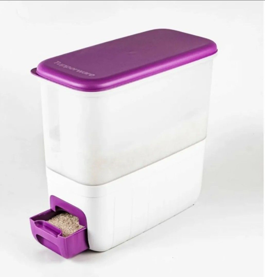 Tupperware rice dispenser 10kg, Furniture & Home Living, Kitchenware ...