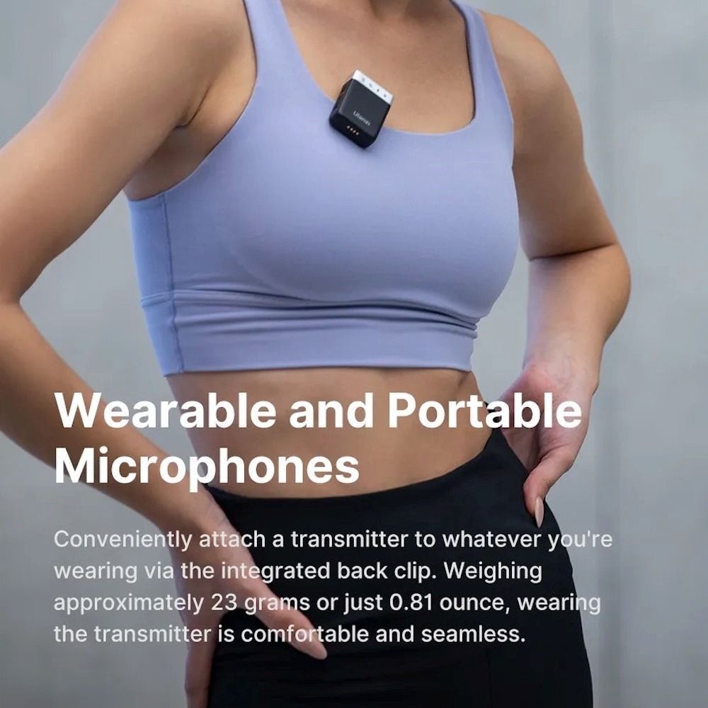 Ulanzi U-Mic AM18 Wireless Microphone Dual Lavalier Mic for DSLR ...