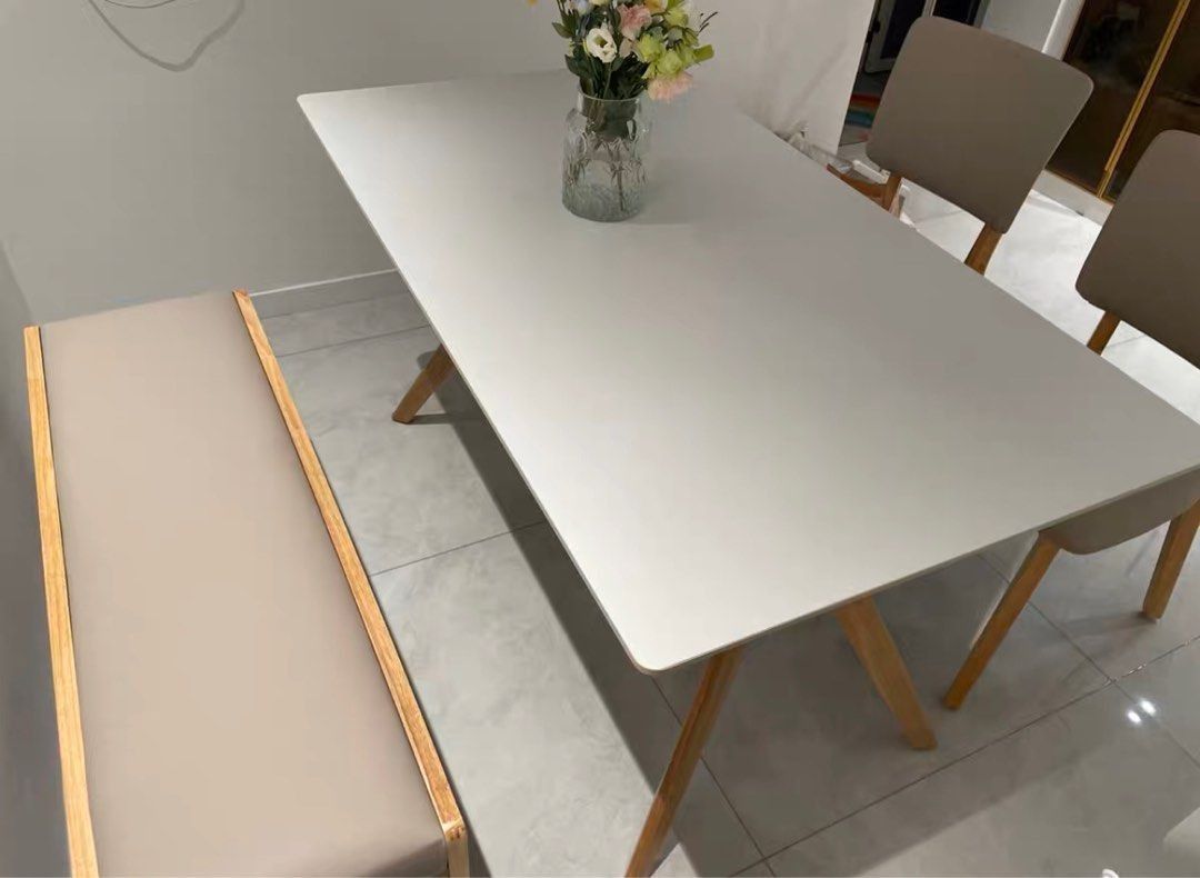 UMMA Japandi Dining Table & Chairs, Furniture & Home Living, Furniture ...