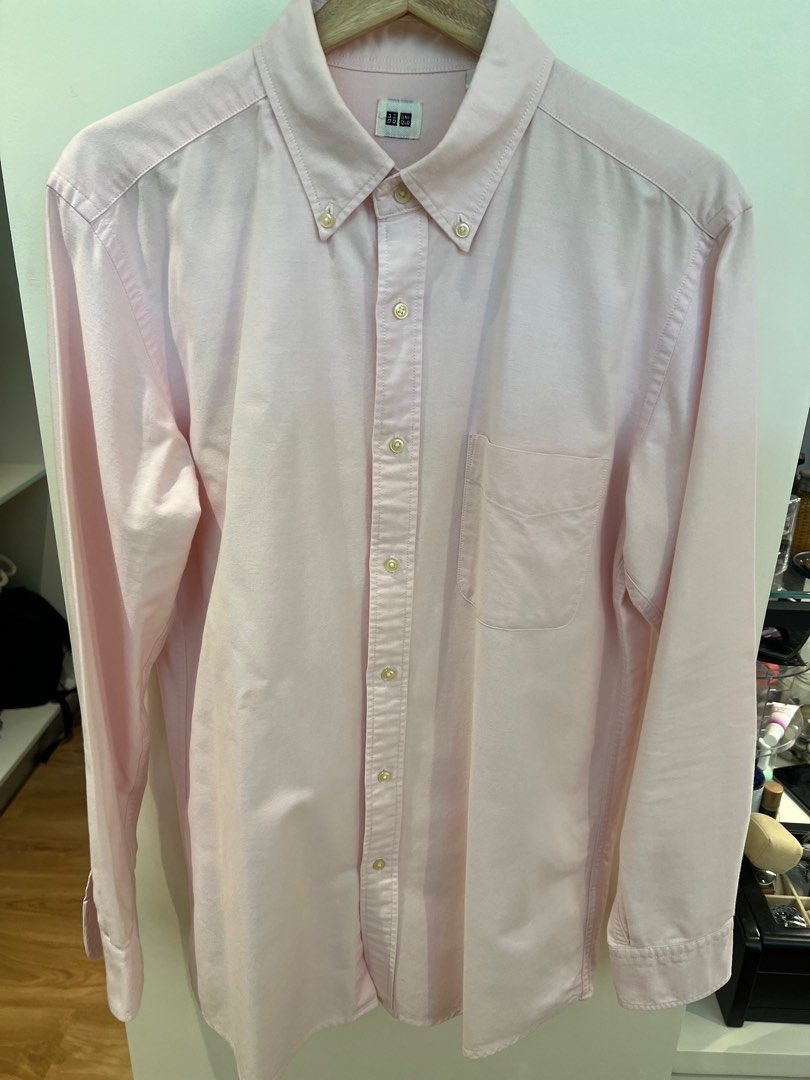Uniqlo Oxford Pink shirt, Men's Fashion, Tops & Sets, Formal Shirts on ...