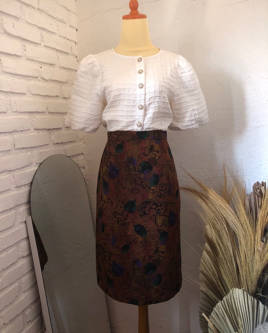Vintage Skirt Rok Span, Fesyen Wanita, Pakaian Wanita, Gaun & Rok di ...