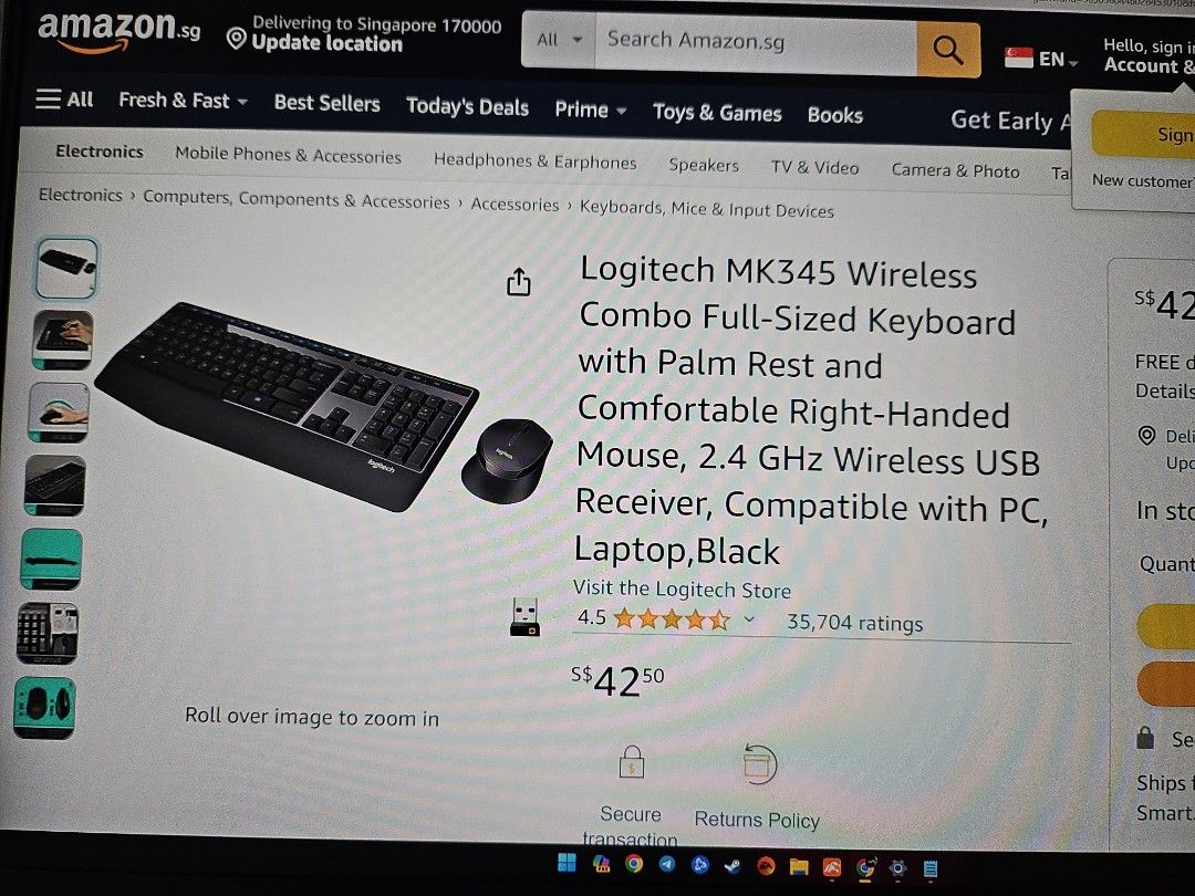 Wireless keyboard MK345, Computers & Tech, Parts & Accessories ...
