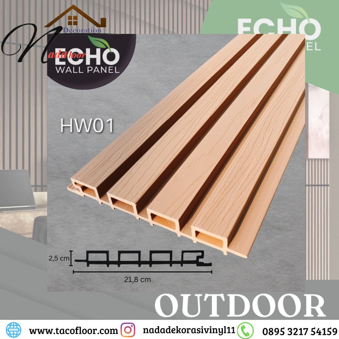 wpc wall panel outdoor echo kisi kisi / paneling exterior anti rayap ...