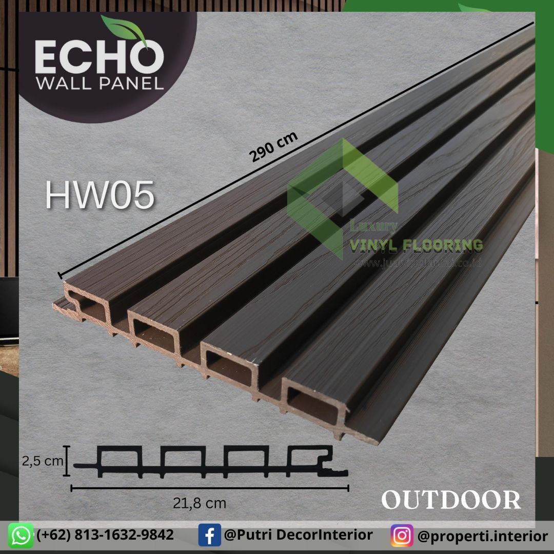 wpc wall panel Outdoor Echo type HW05 - uk. 21,8cm x 2,9m tebal 25mm, Perabotan Rumah di Carousell