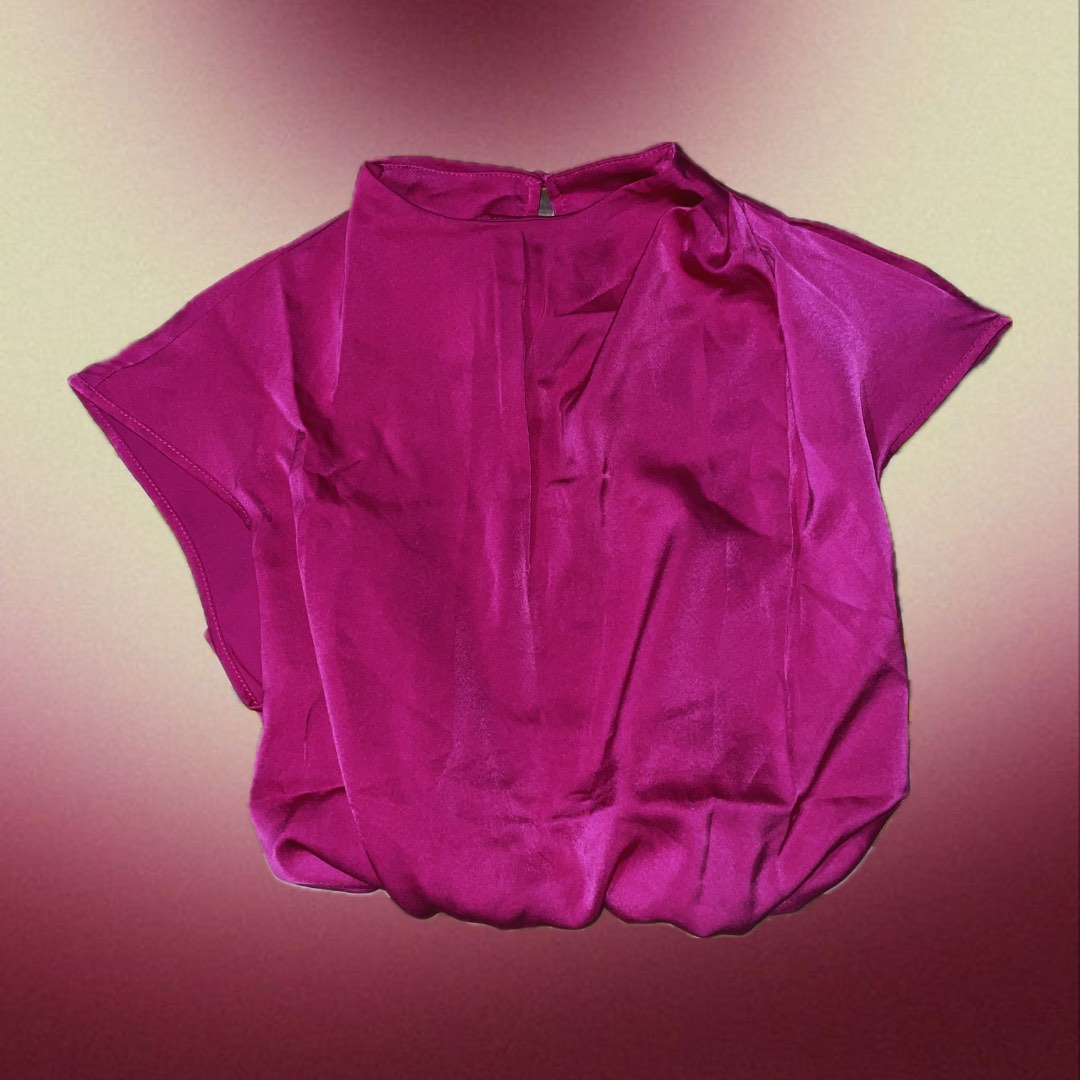 y2k fuschia top formal pink party, Women's Fashion, Tops, Blouses on ...