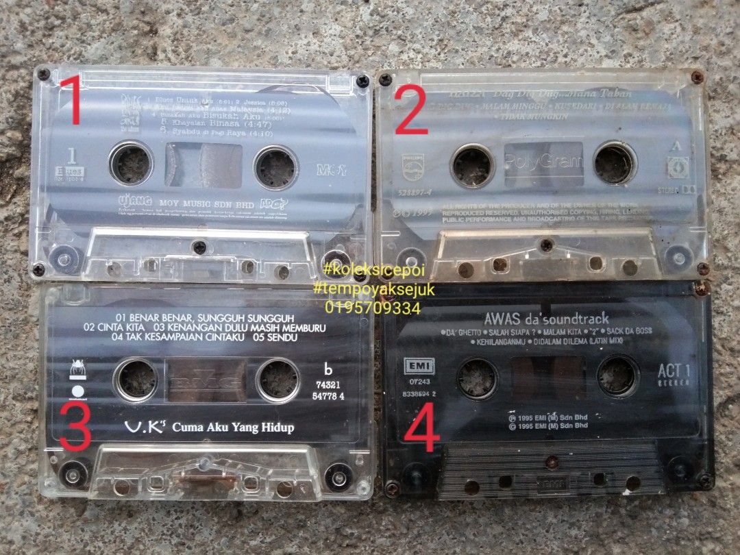 12 Kaset Lama - Tiada Inlay dan Casing, Hobbies & Toys, Music & Media ...