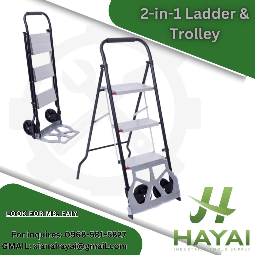 2-in-1 Ladder & Trolley, Commercial & Industrial, Construction Tools ...