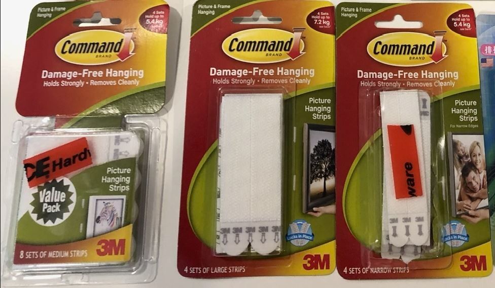 3M Command Wall Adhesive Picture Hanging Strips Damage Free Removable ...