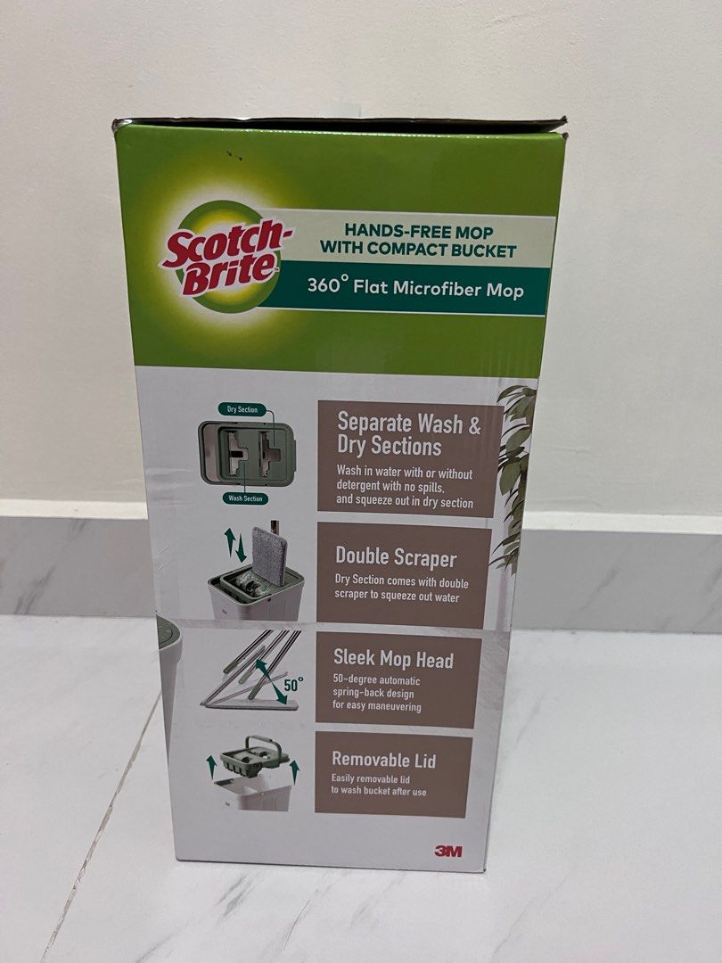 3M Scotch Brite 360 Flat Microfiber Mop, Furniture & Home Living ...