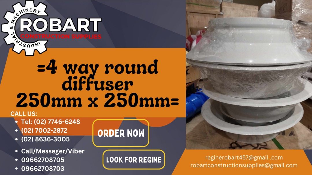 =4 way round diffuser 250mm x 250mm=, Commercial & Industrial ...