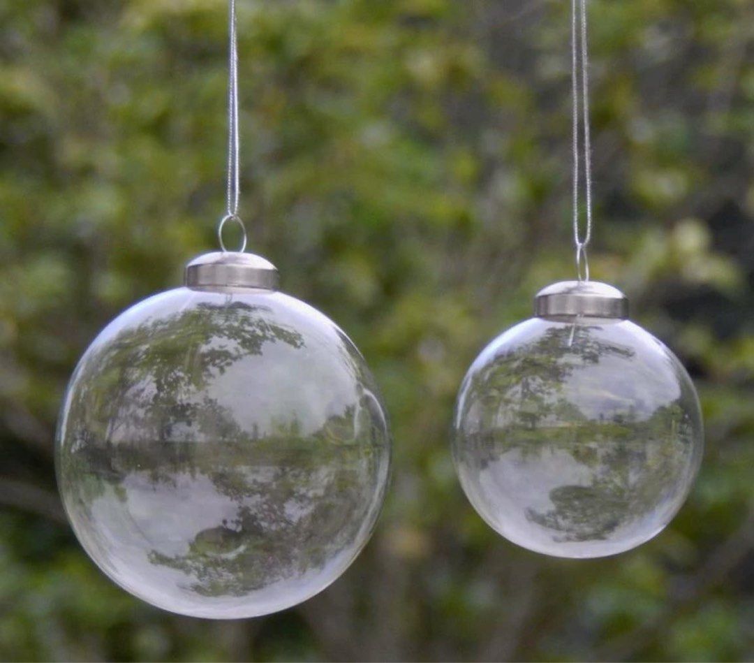 7cm Clear Hanging Glass Balls - $2 each , 20 pieces in total ...