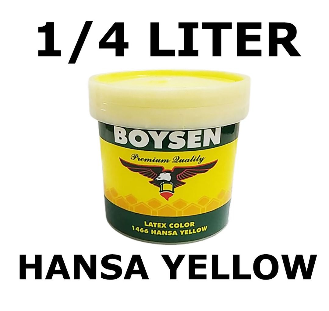 ( 1/4 LITER ) BOYSEN LATEX COLOR HANSA YELLOW B-1466 HANZA FOR WOOD AND ...