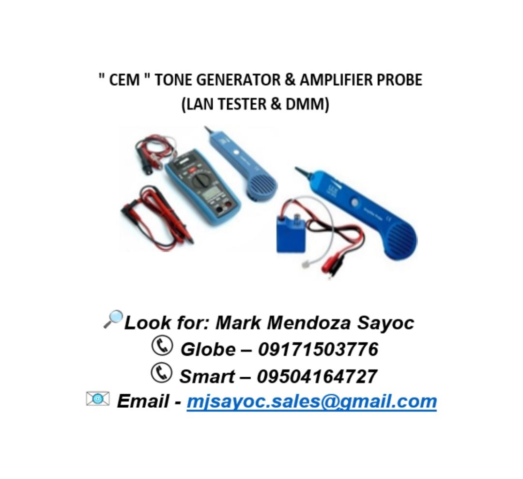 " CEM " TONE GENERATOR & AMPLIFIER PROBE (LAN TESTER & DMM), Commercial ...