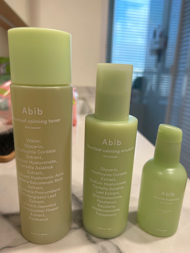 Abib heartleaf calming toner emulsion and essence set, Beauty ...