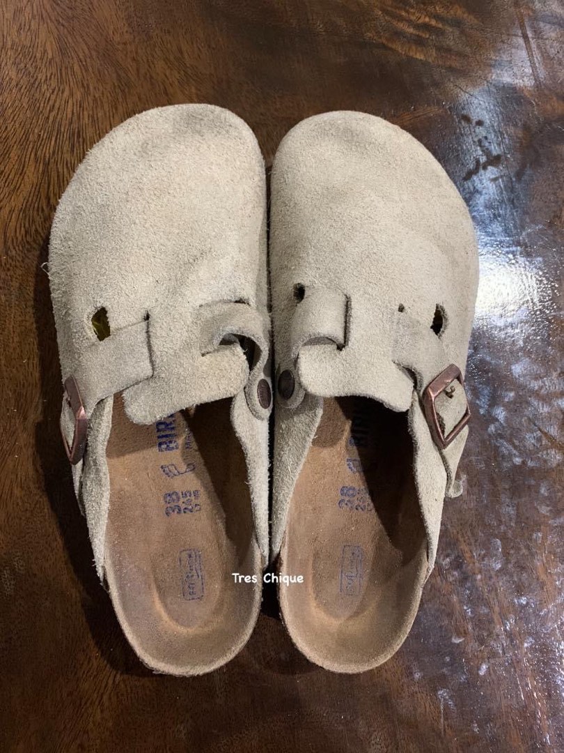 AUTHENTIC PRELOVED BOSTON CLOGS SUADE IN TAUPE COLOR, Women's Fashion ...