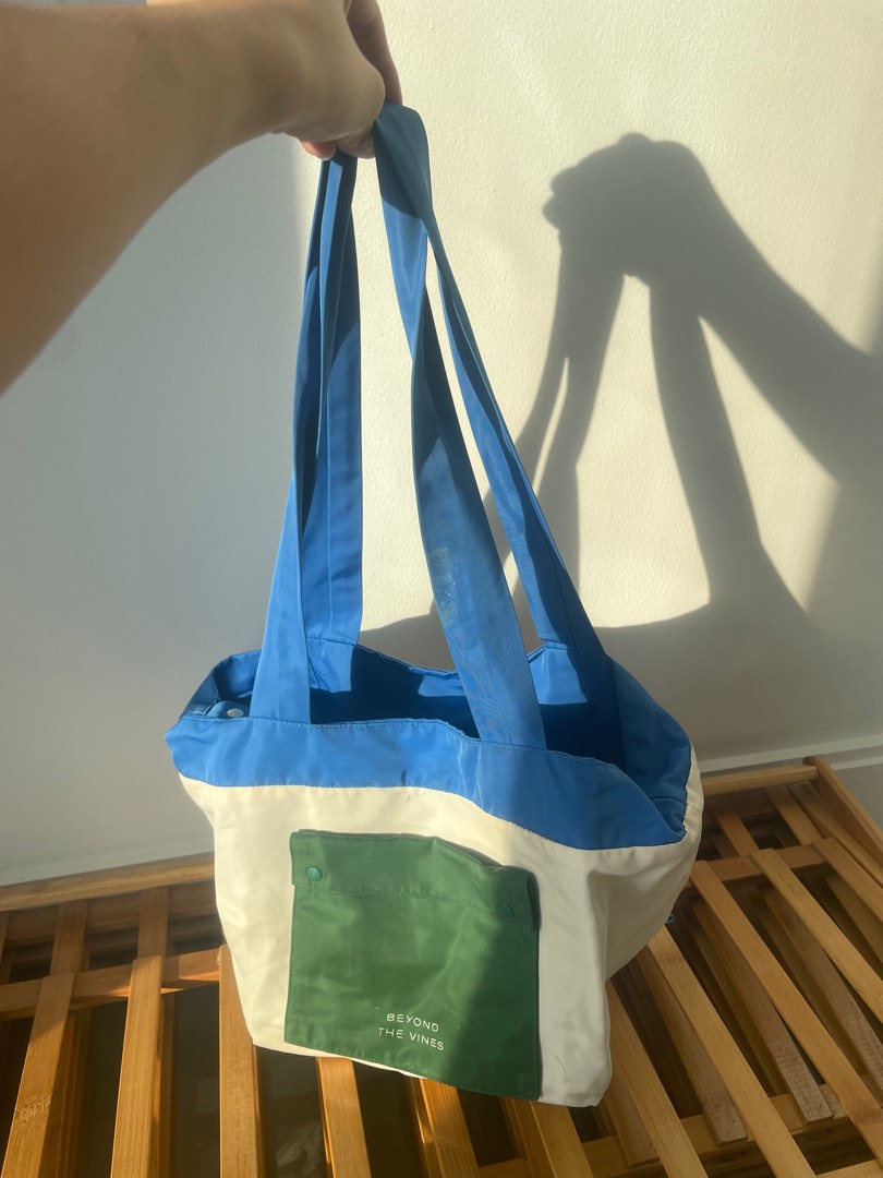 Beyond The Vines Mini Reversible Bag in Cream/Blue, Women's Fashion ...