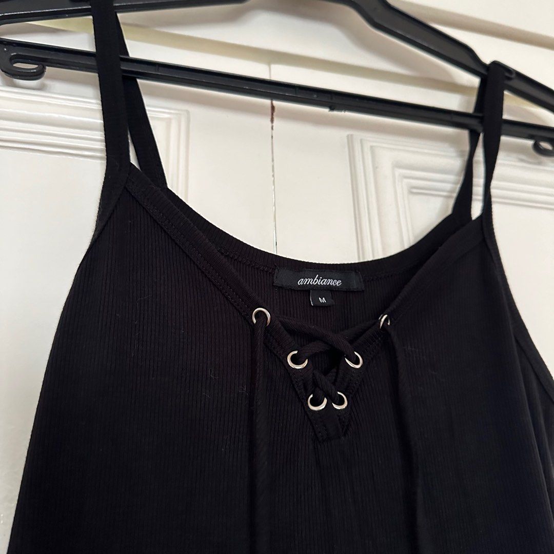 Black Thin Strap Top, Women's Fashion, Tops, Others Tops on Carousell