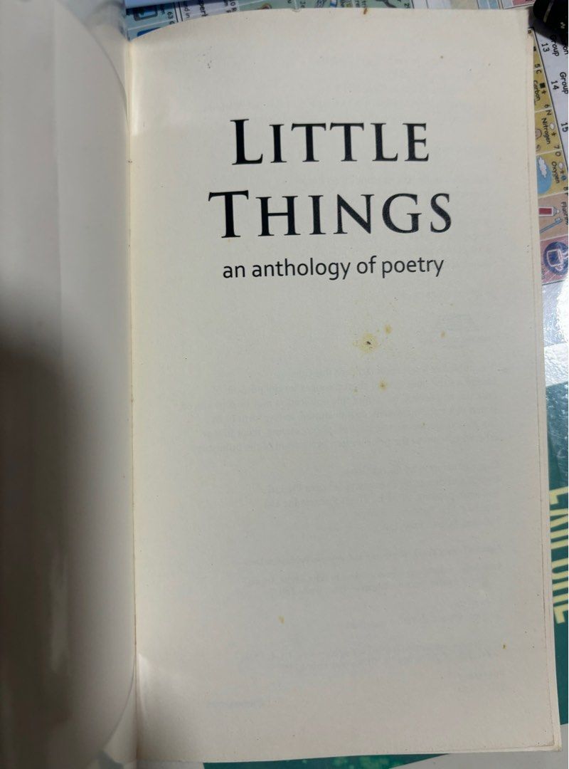 Book literature little things an anthropology of poetry poems Loh chin ...