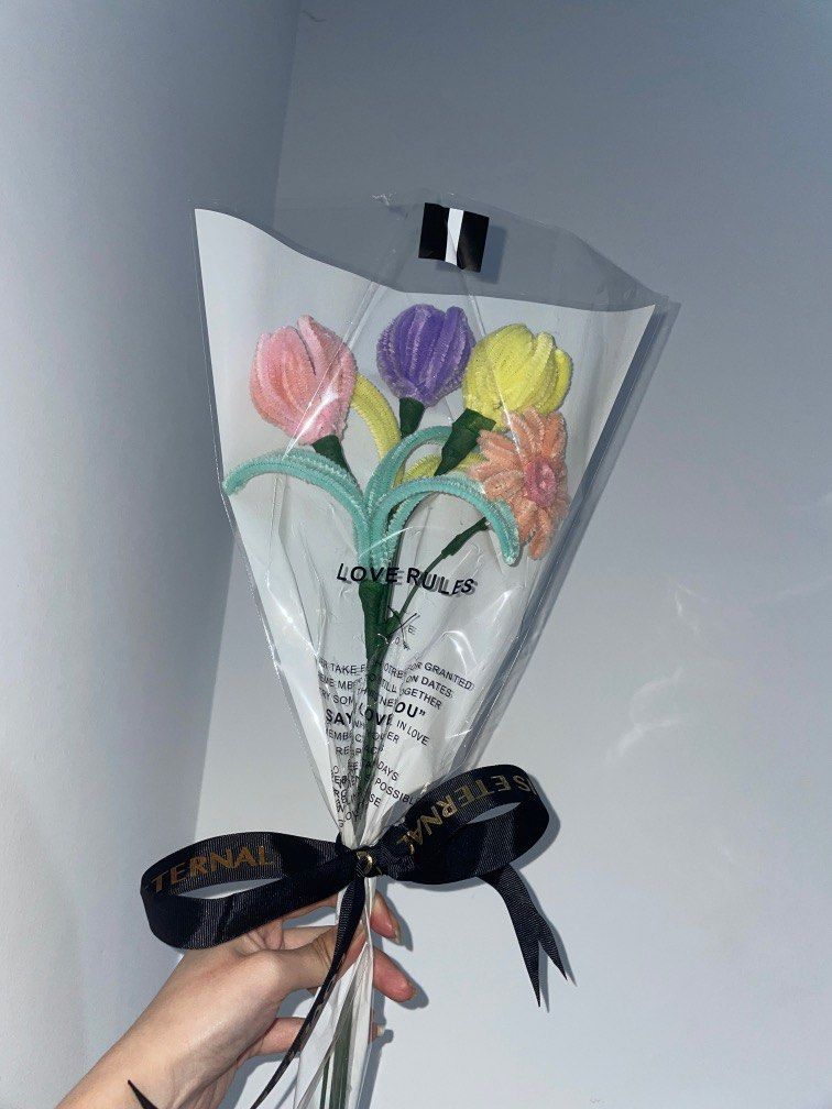 Bunga bouquet pipe cleaner(bunga palsu), Desain & Kerajinan Tangan ...