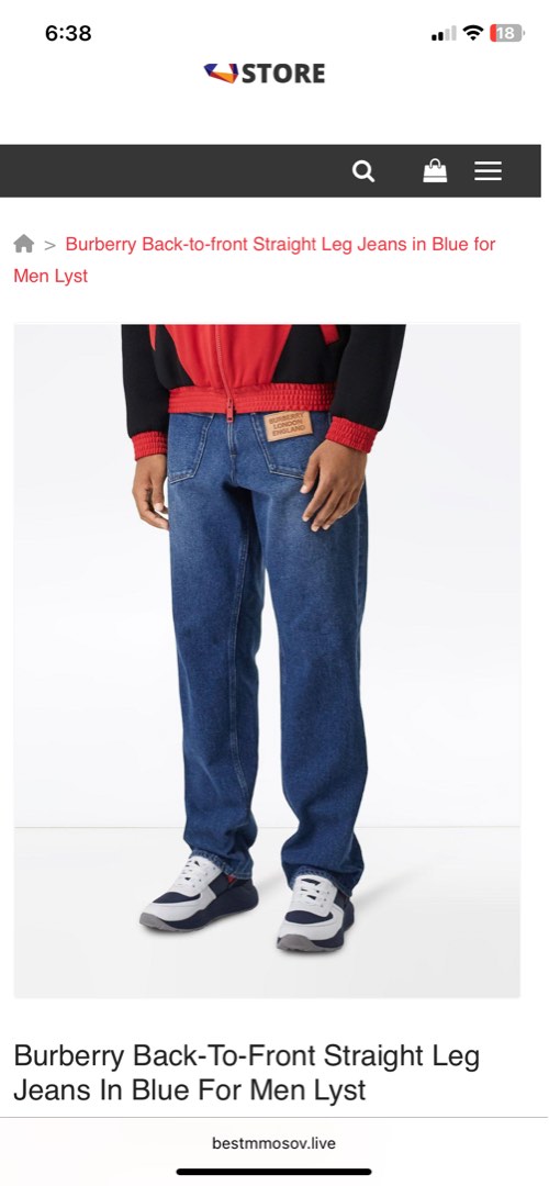 Burberry back to Front Straight Leg Denim Pants, Men's Fashion, Bottoms ...