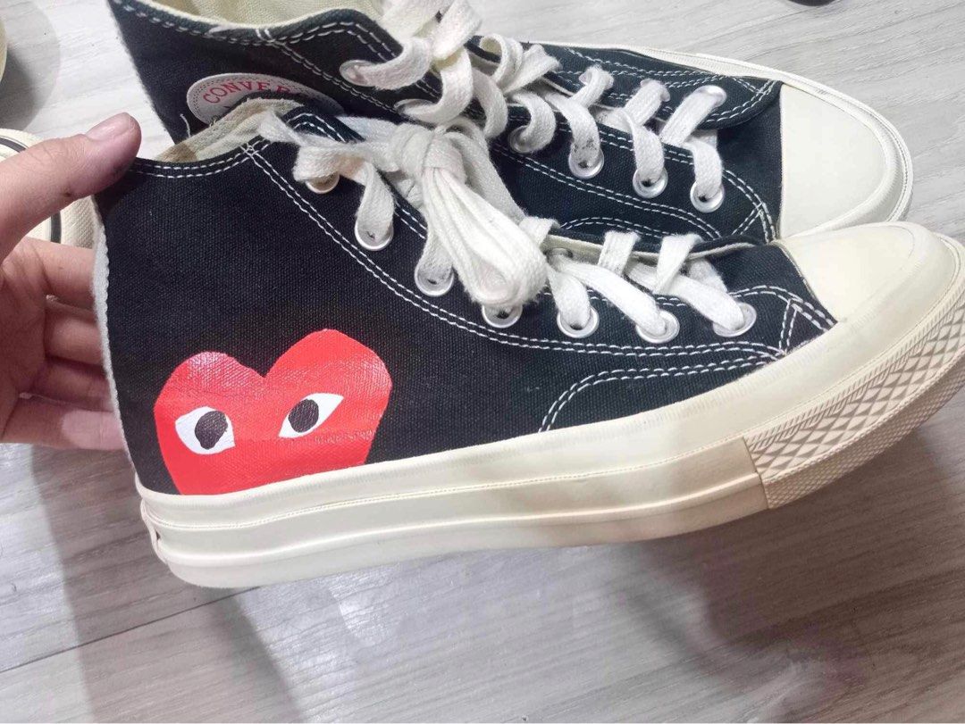 CDG high cut in black, Women's Fashion, Footwear, Sneakers on Carousell