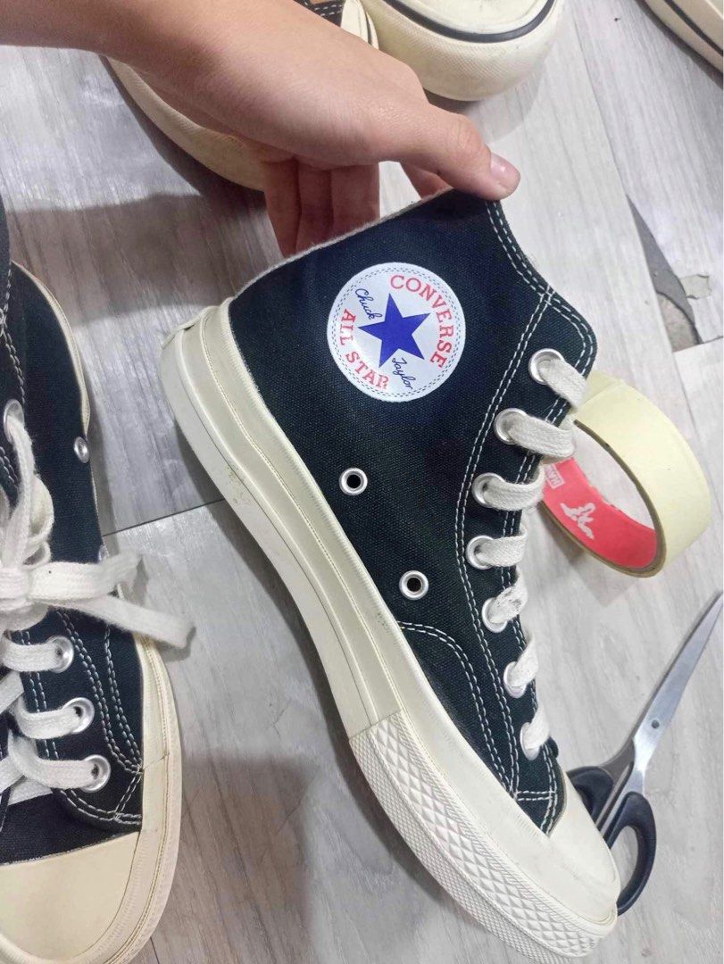 CDG high cut in black, Women's Fashion, Footwear, Sneakers on Carousell