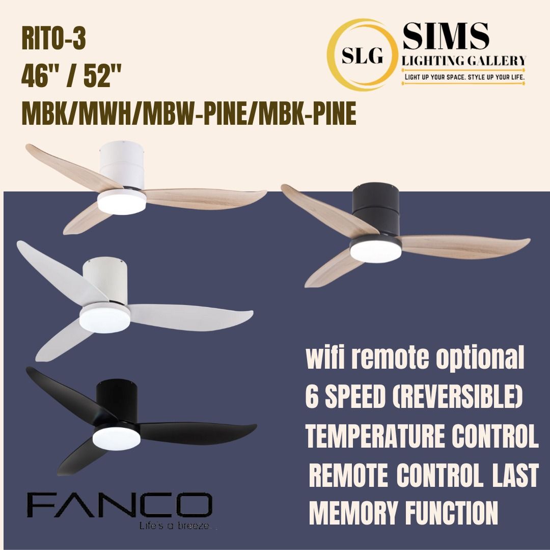 Ceiling Fan - Fanco Rito 3, Furniture & Home Living, Lighting & Fans ...