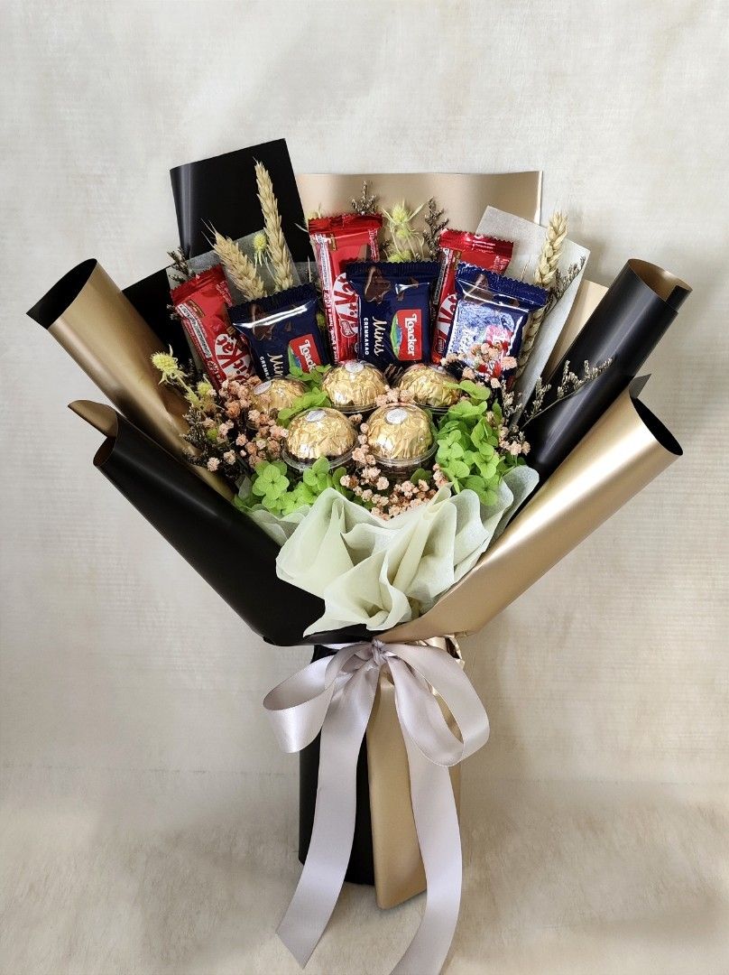 Chocolate bouquet/snacks bouquet, Hobbies & Toys, Stationery & Craft ...