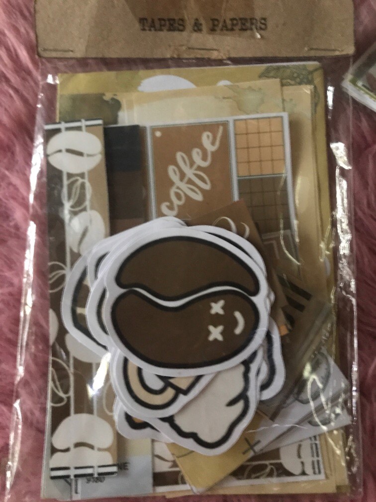 Coffee Theme Paper, Tapes Sticker Pack, Hobbies & Toys, Stationary ...