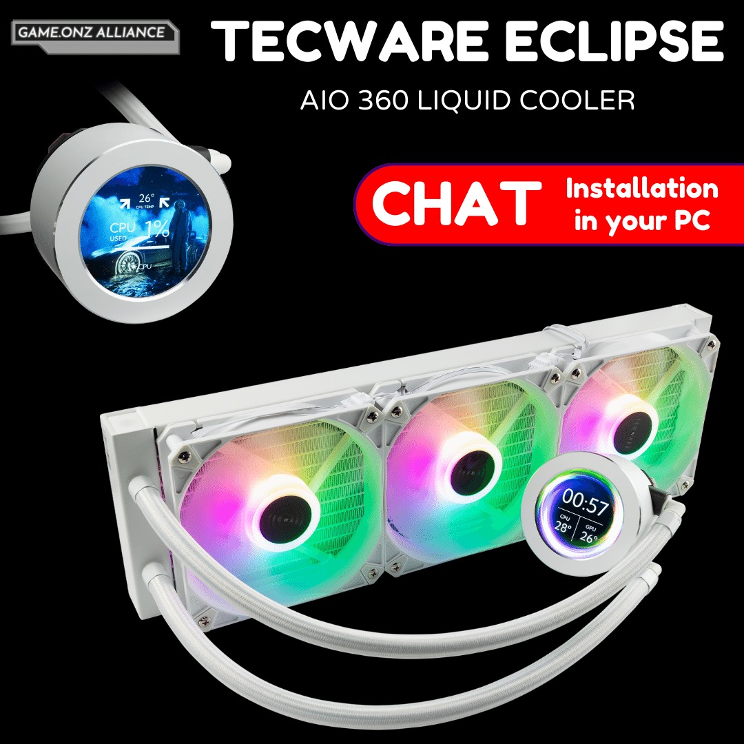 COOLER | TECWARE CLIPSE AIO 360 WHITE WITH LCD DISPLAY | LIQUID COOLER ...