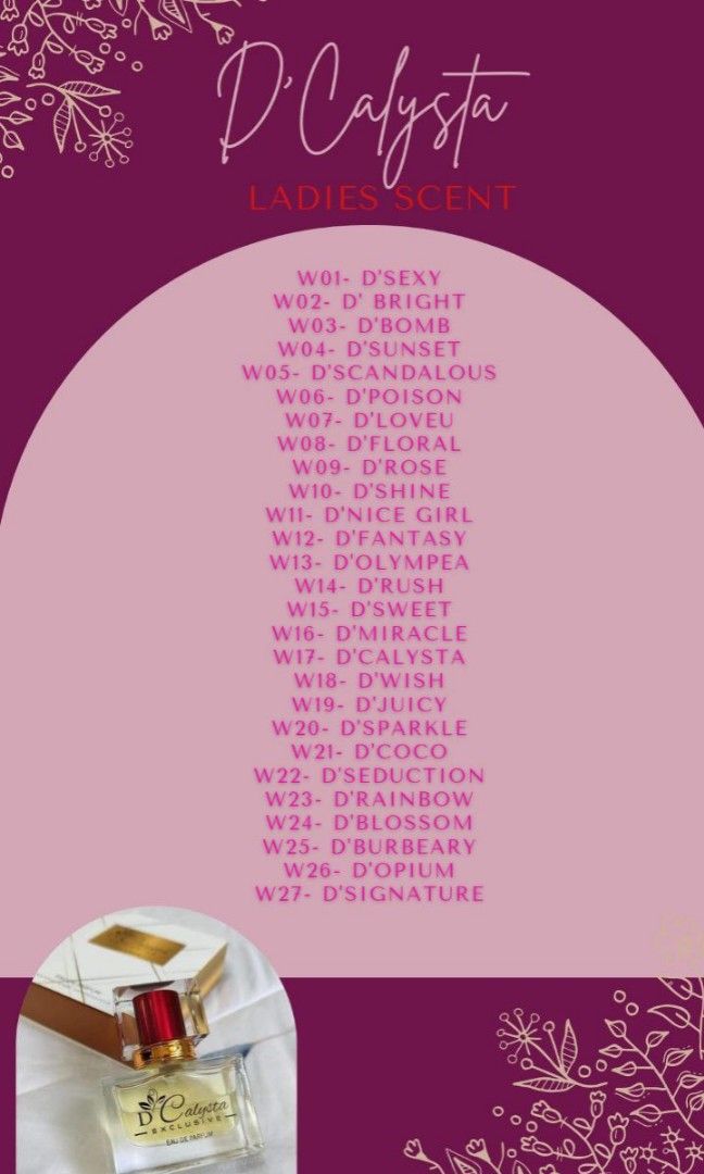 D Calysta Perfume, Beauty & Personal Care, Fragrance & Deodorants on ...