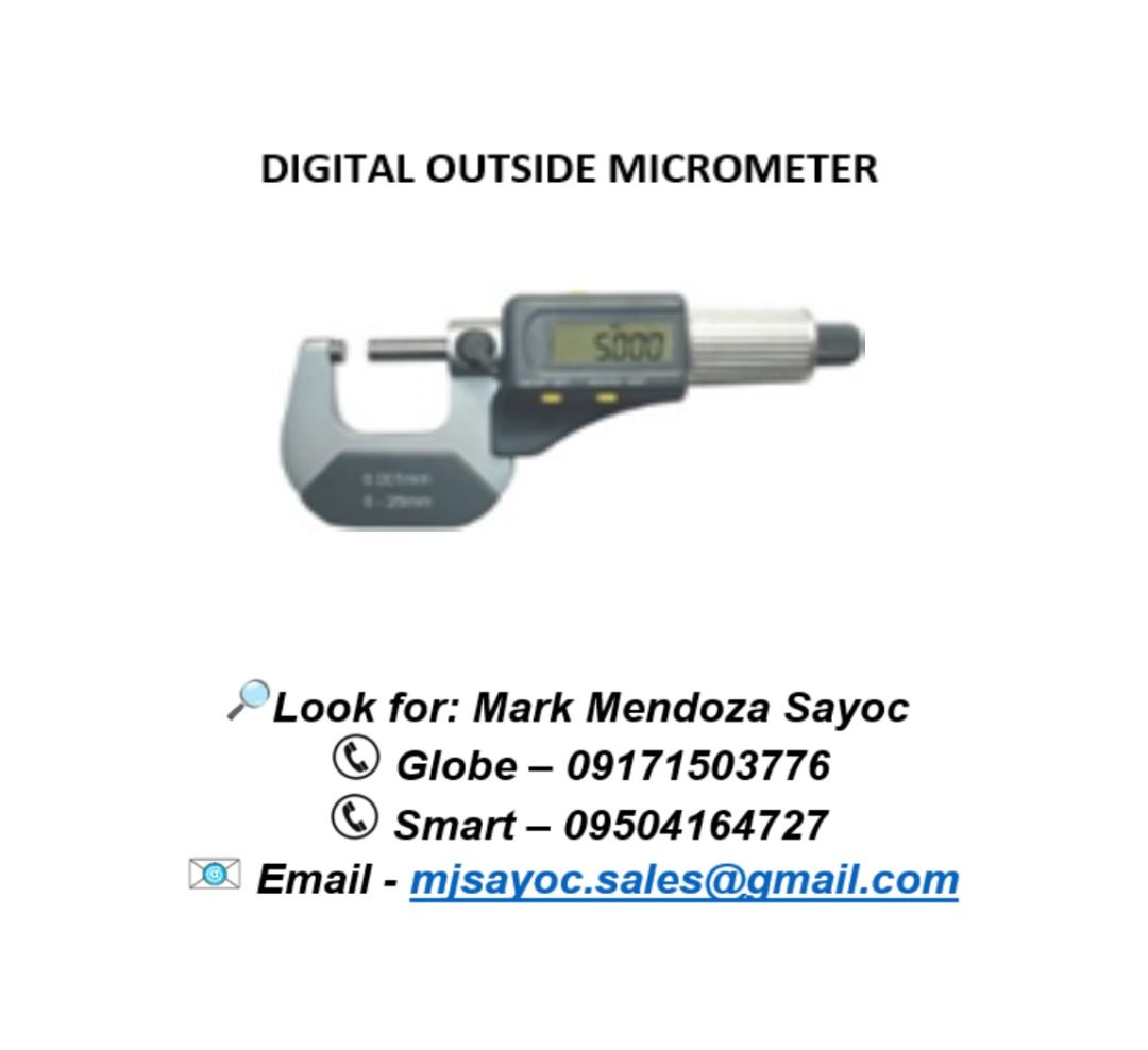 DIGITAL OUTSIDE MICROMETER, Commercial & Industrial, Construction Tools ...