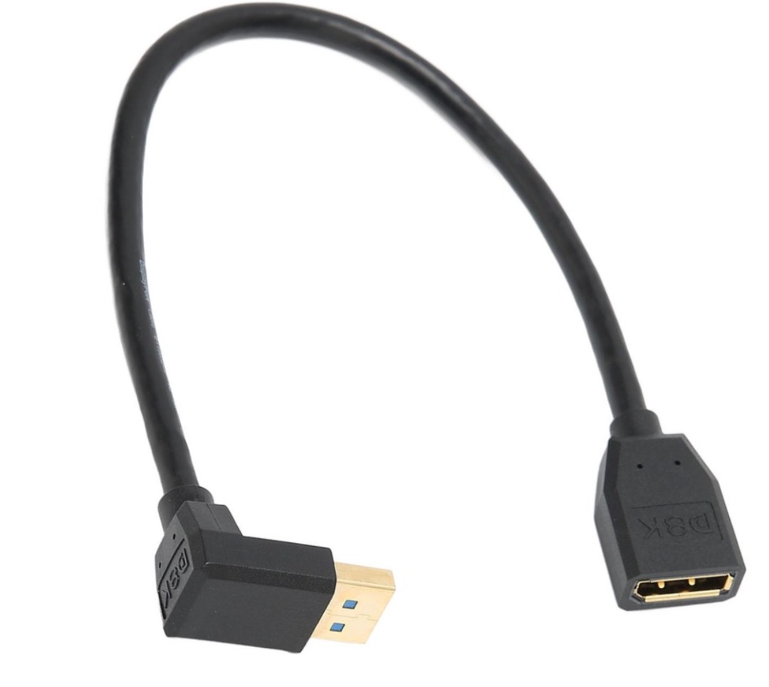 Displayport Male to Displayport Female extension cable, DP 1.4, 0 ...