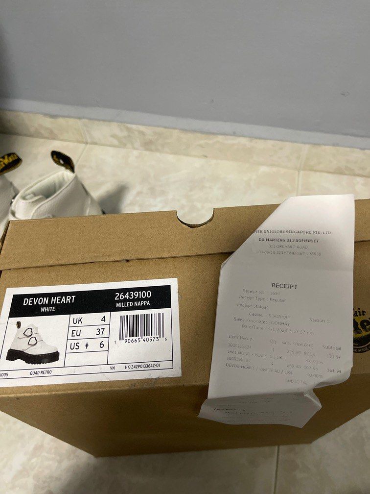 Dr Martens White Devon Hear Boots, Women's Fashion, Footwear, Boots on ...