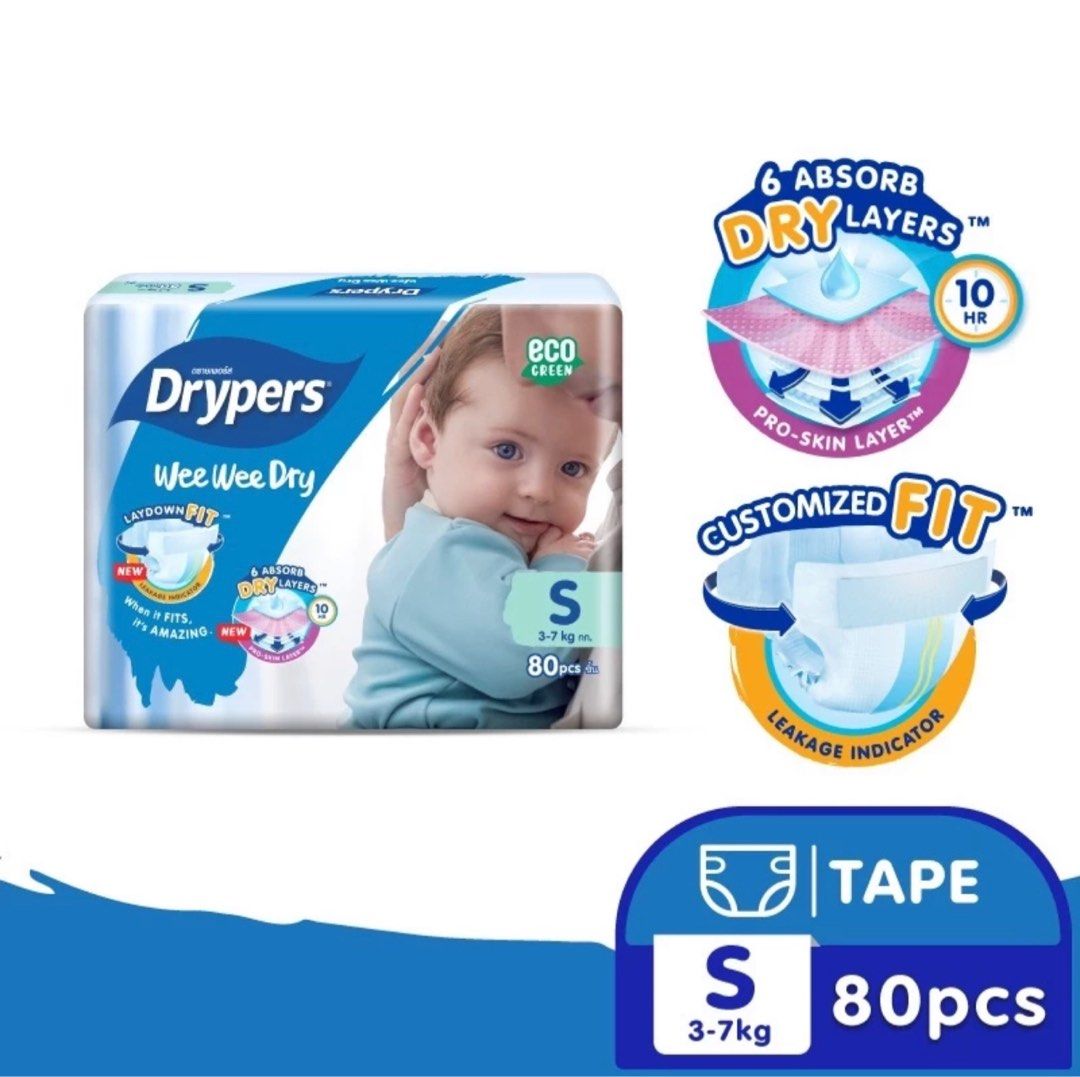 Drypers Wee Wee Dry S, Babies & Kids, Bathing & Changing, Diapers ...