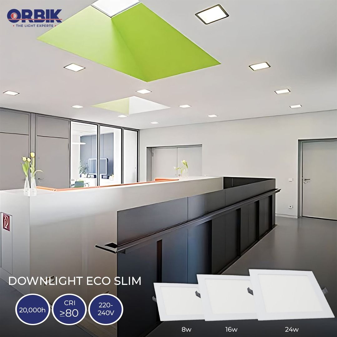 Eco Slim Downlight (Square) | Orbik, Furniture & Home Living, Lighting ...