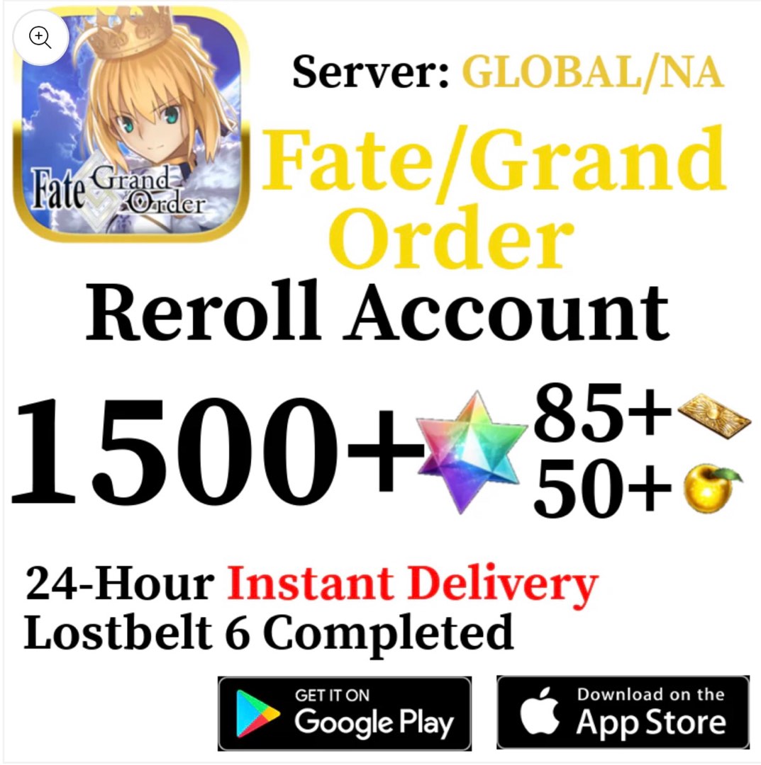 [ENGLISH/GLOBAL/NA][INSTANT] 1500+ SQ Fate Grand Order FGO Endgame Reroll Account, Video Gaming ...