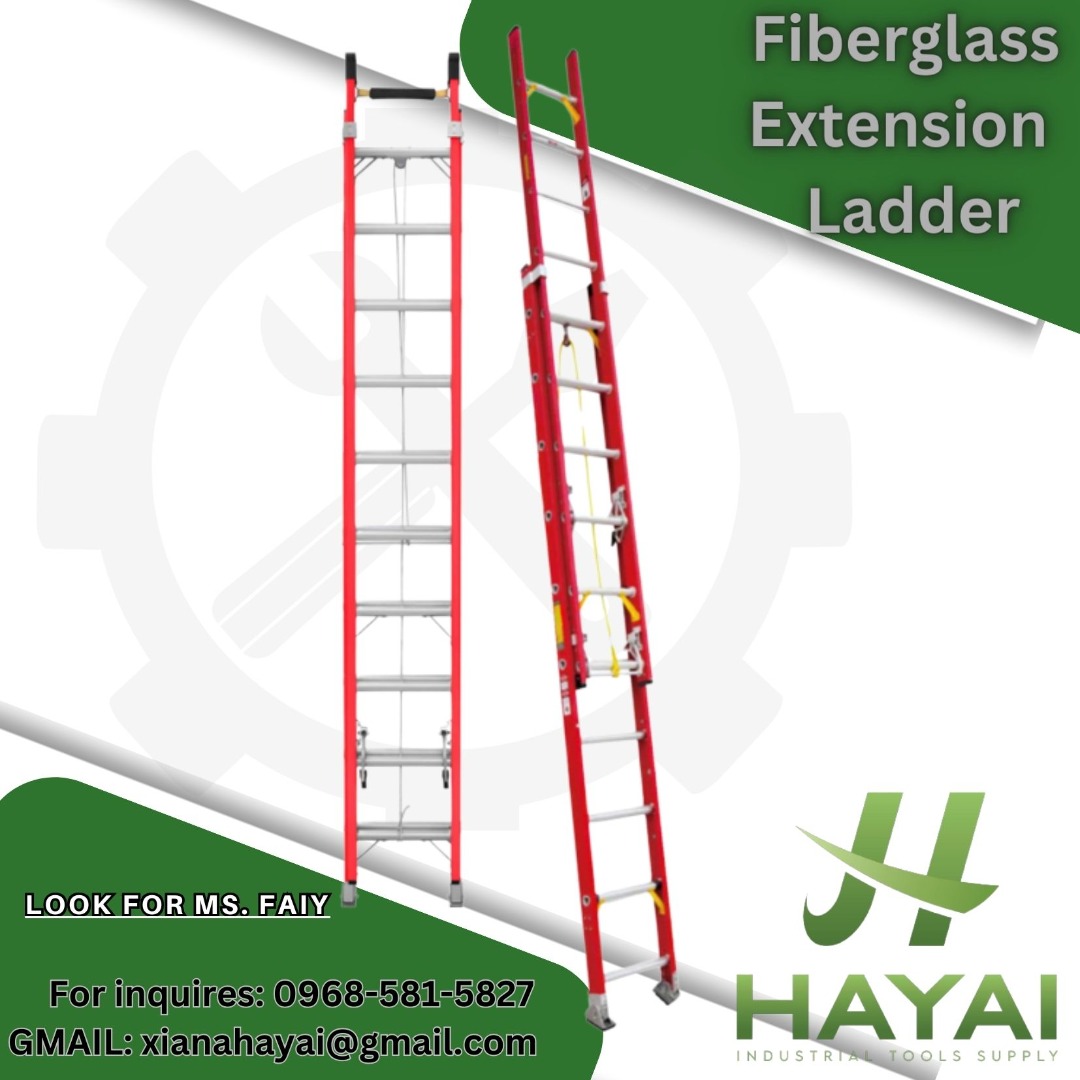 Fiberglass Extension Ladder (SIZES: 18 OR 20 FT), Commercial ...
