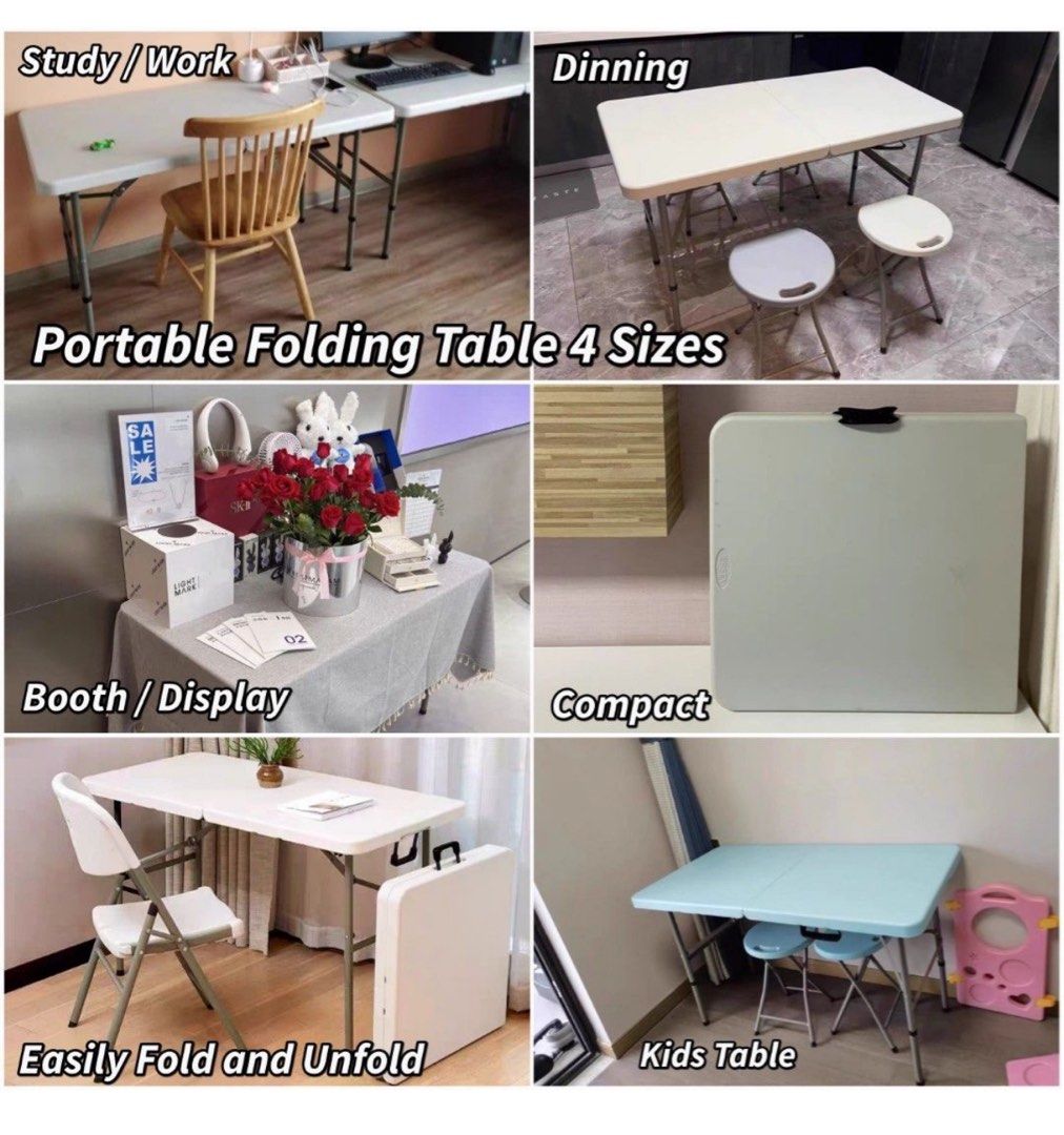 Foldable Table (Aluminium), Furniture & Home Living, Furniture, Tables ...