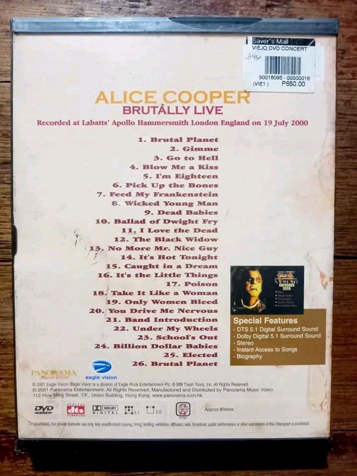For Sale Alice Cooper DVD Set, Hobbies & Toys, Music & Media, CDs ...