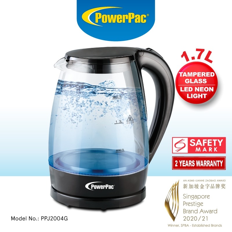[FREE DELIVERY] PowerPac Cordless Kettle Jug 1.7L Glass Jug ( PPJ2004G ...