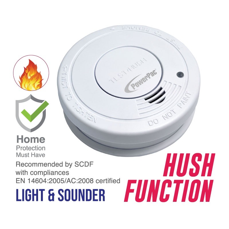 [FREE DELIVERY] PowerPac Smoke Detector with Light and Test / HUSH ...