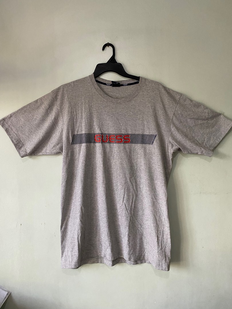 GUESS GREY BASIC TEE, Men's Fashion, Tops & Sets, Tshirts & Polo Shirts on Carousell