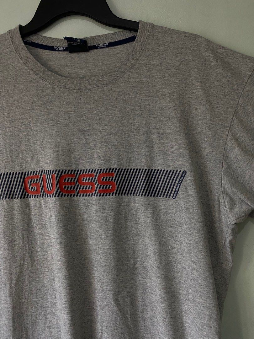 GUESS GREY BASIC TEE, Men's Fashion, Tops & Sets, Tshirts & Polo Shirts on Carousell